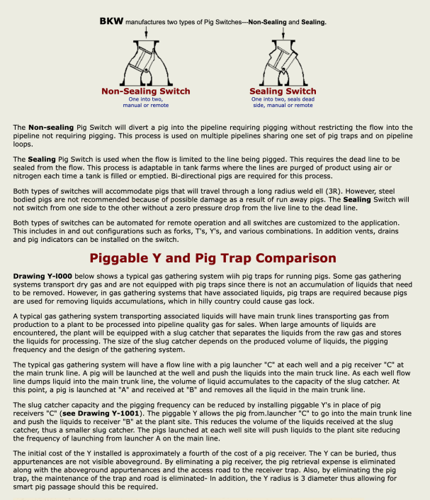Pig Switches – Tremco Pipeline Equipment